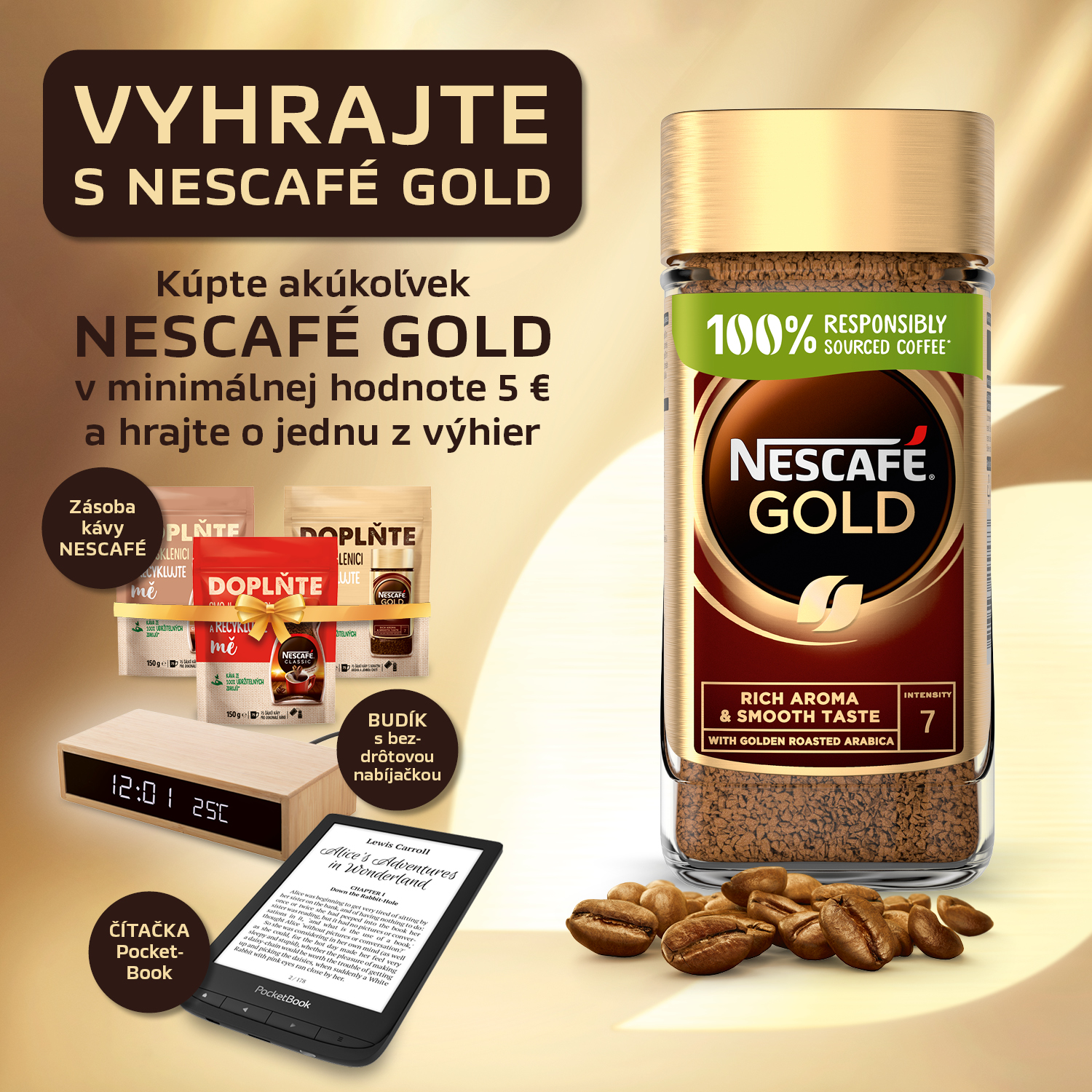 Kúp si lahodnú kávu Nescafé GOLD a vyhraj praktický budík či super e ...