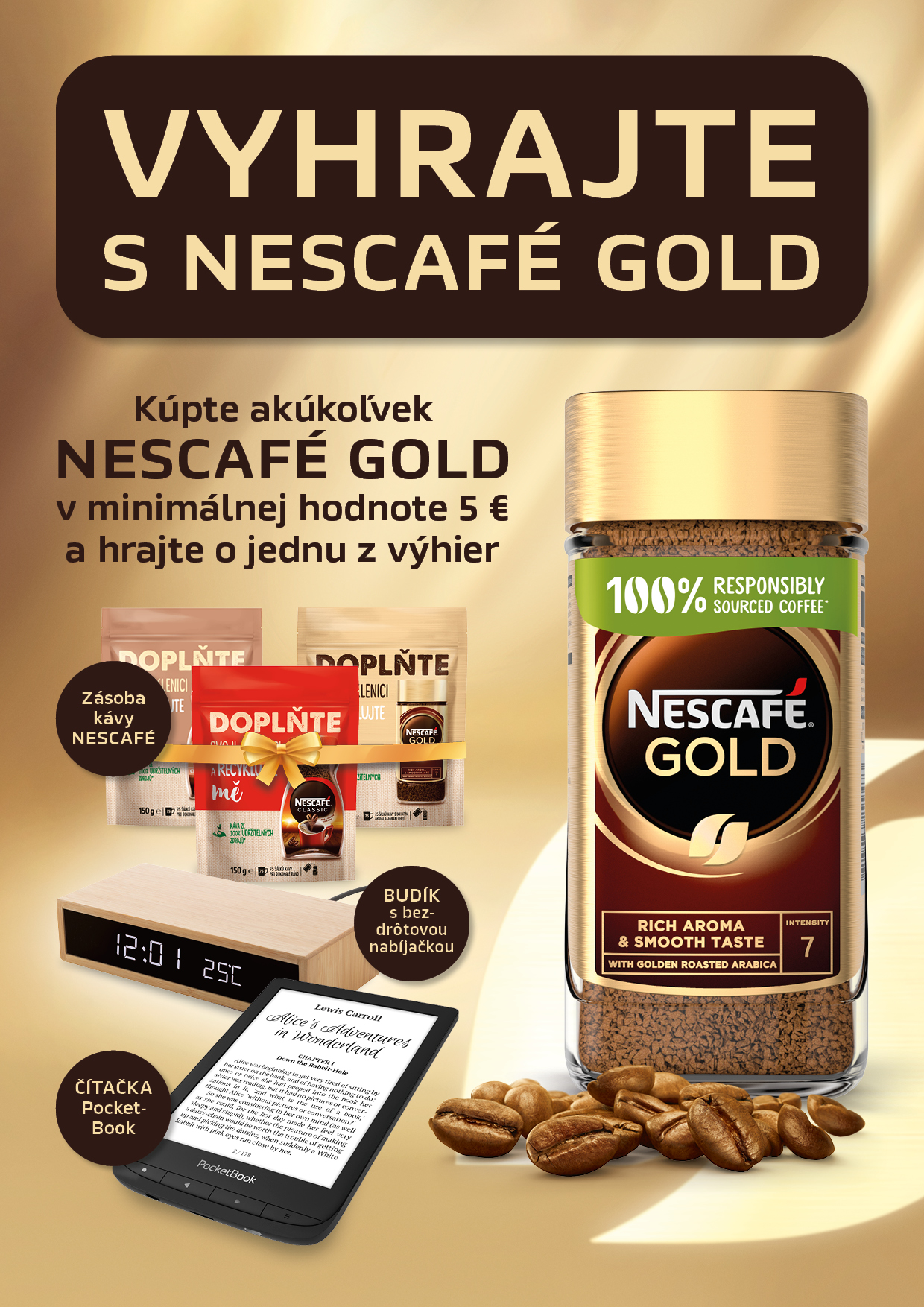 Kúp si lahodnú kávu Nescafé GOLD a vyhraj praktický budík či super e ...